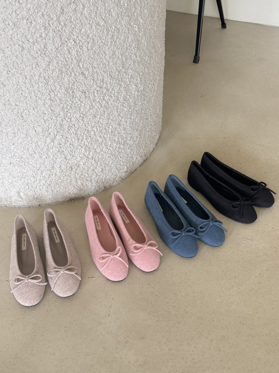 (Preorder) Wool Ribbon Ballet Flat Shoes (try-on available) – The JeJe ...